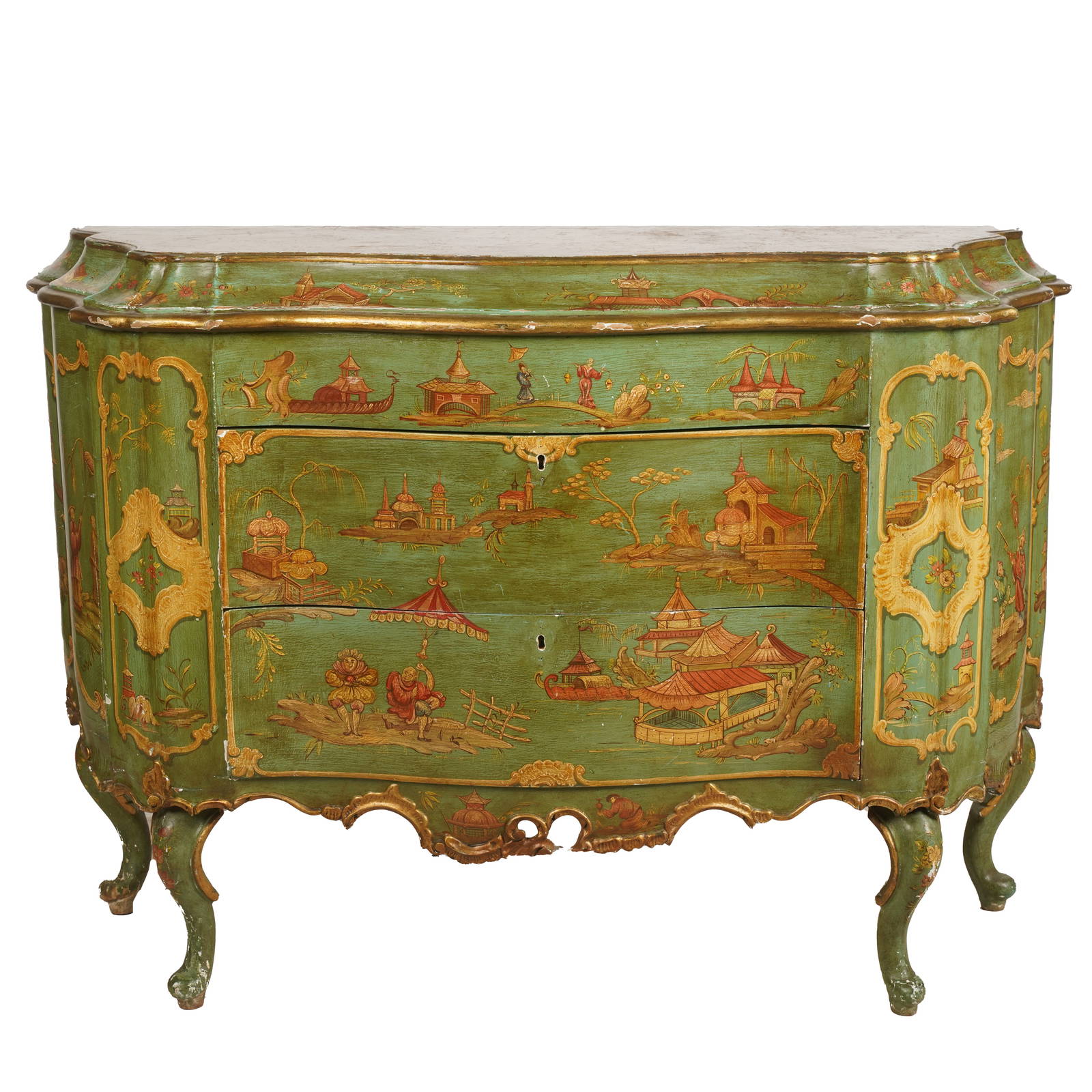 Venetian Rococo-style Chinoiserie Painted Chest Of Drawers Auction