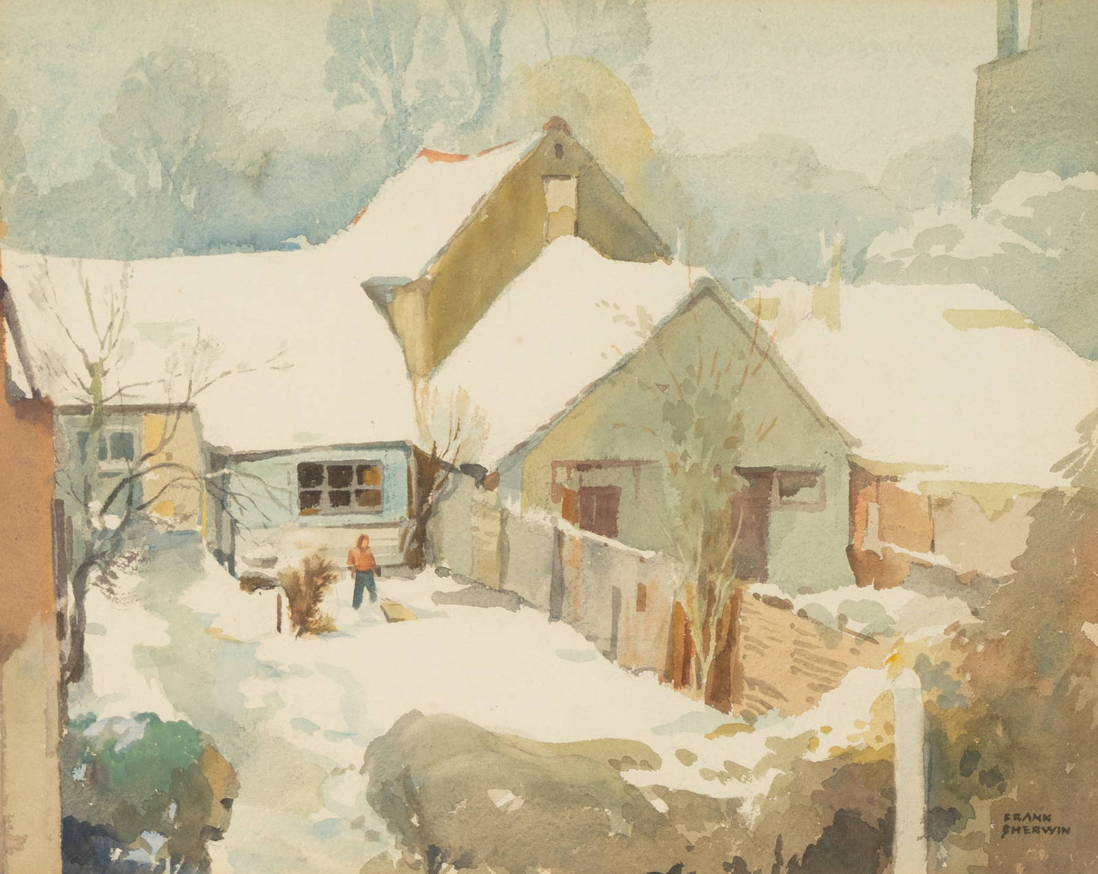 Frank Sherwin (1896 - 1985): Snow At Cookham Auction
