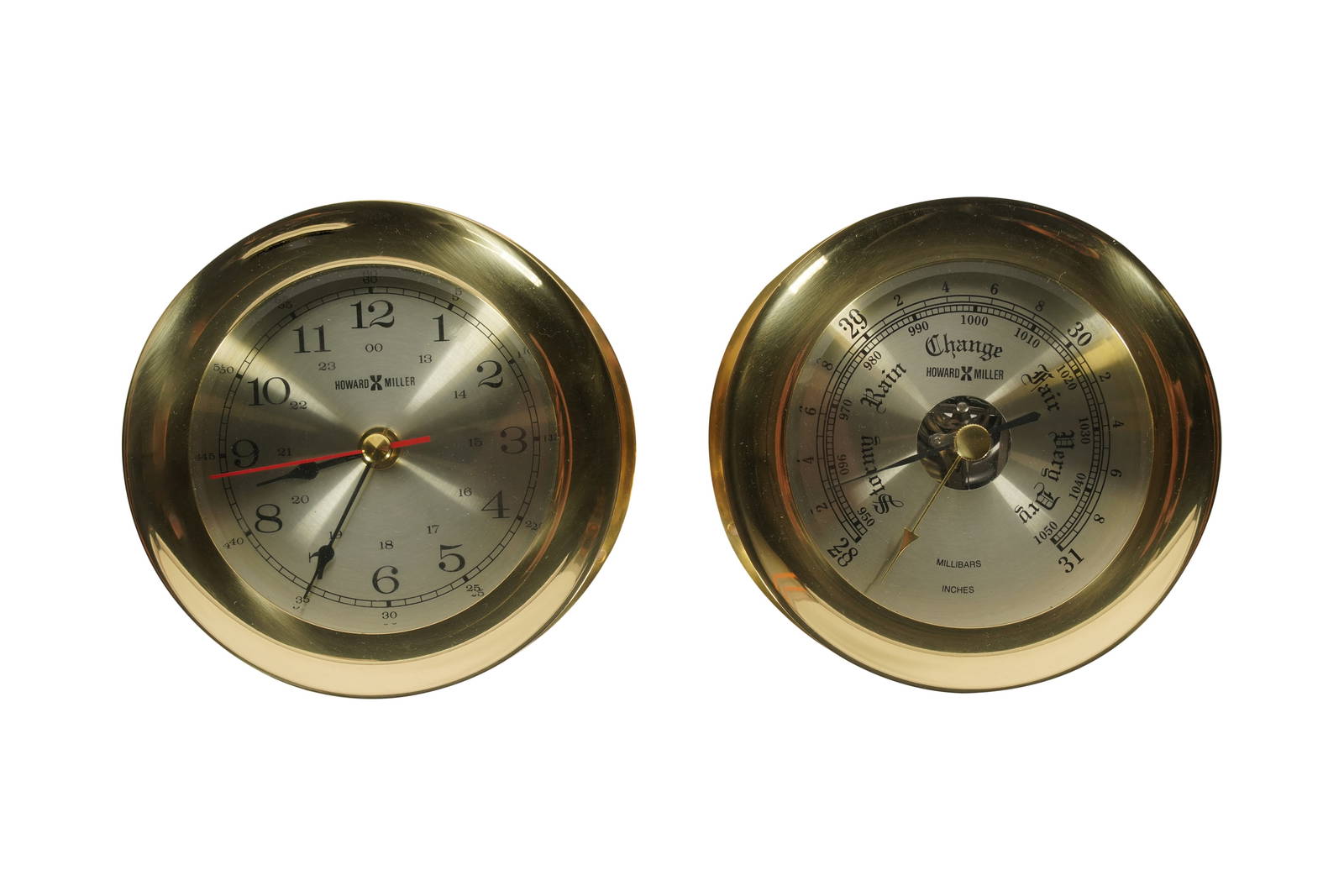 A Howard Miller Brass Ship's Clock And Barometer Auction