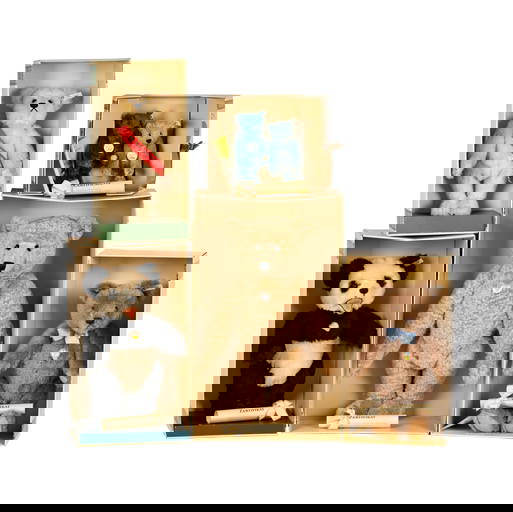 Five Steiff Bears With Original Boxes