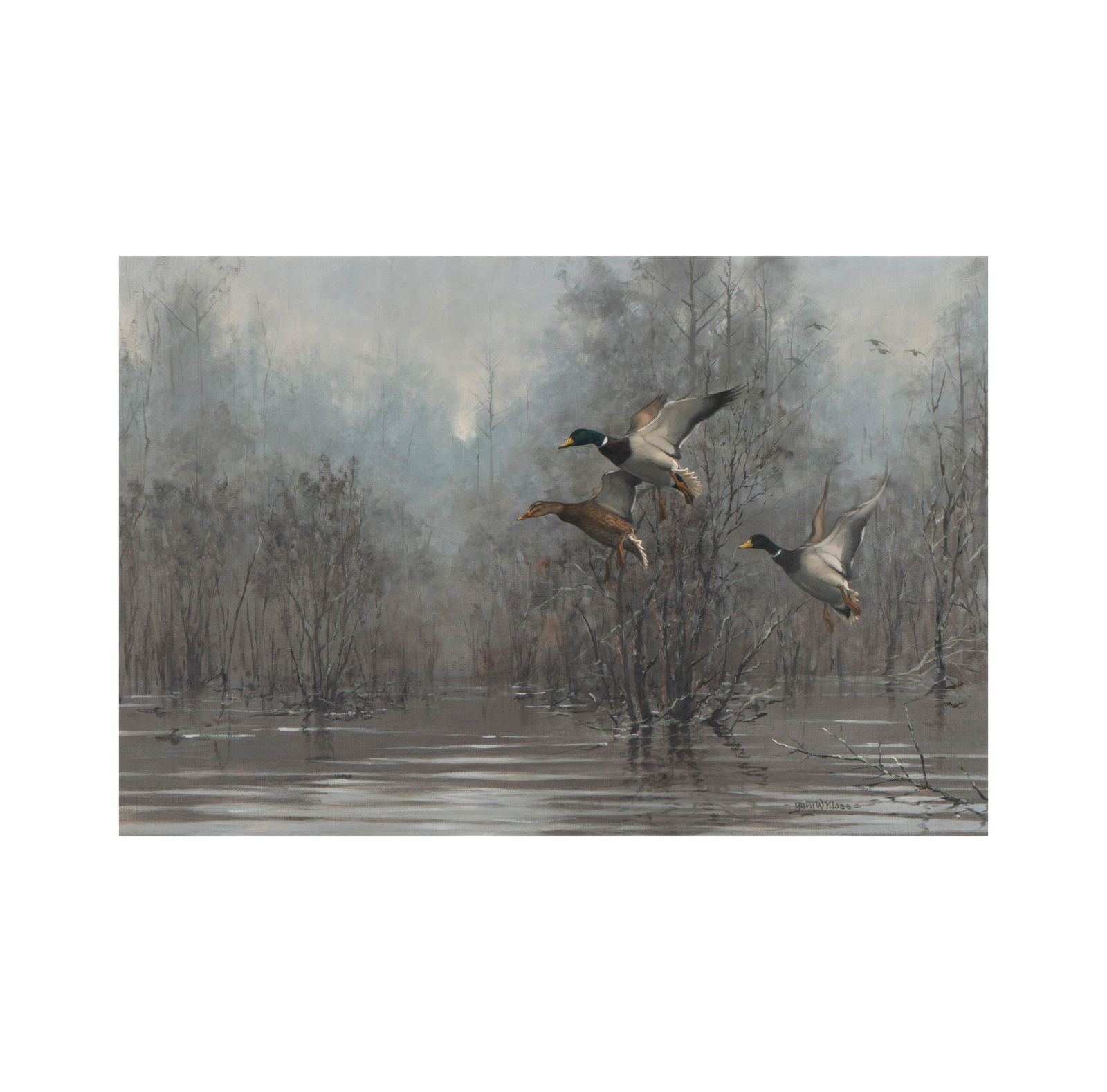 Gary Moss (b. 1946): Ducks In Flight