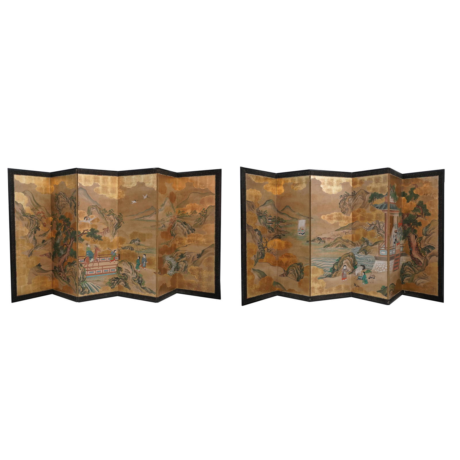 Two Japanese Six-panel Byobu Screens Auction