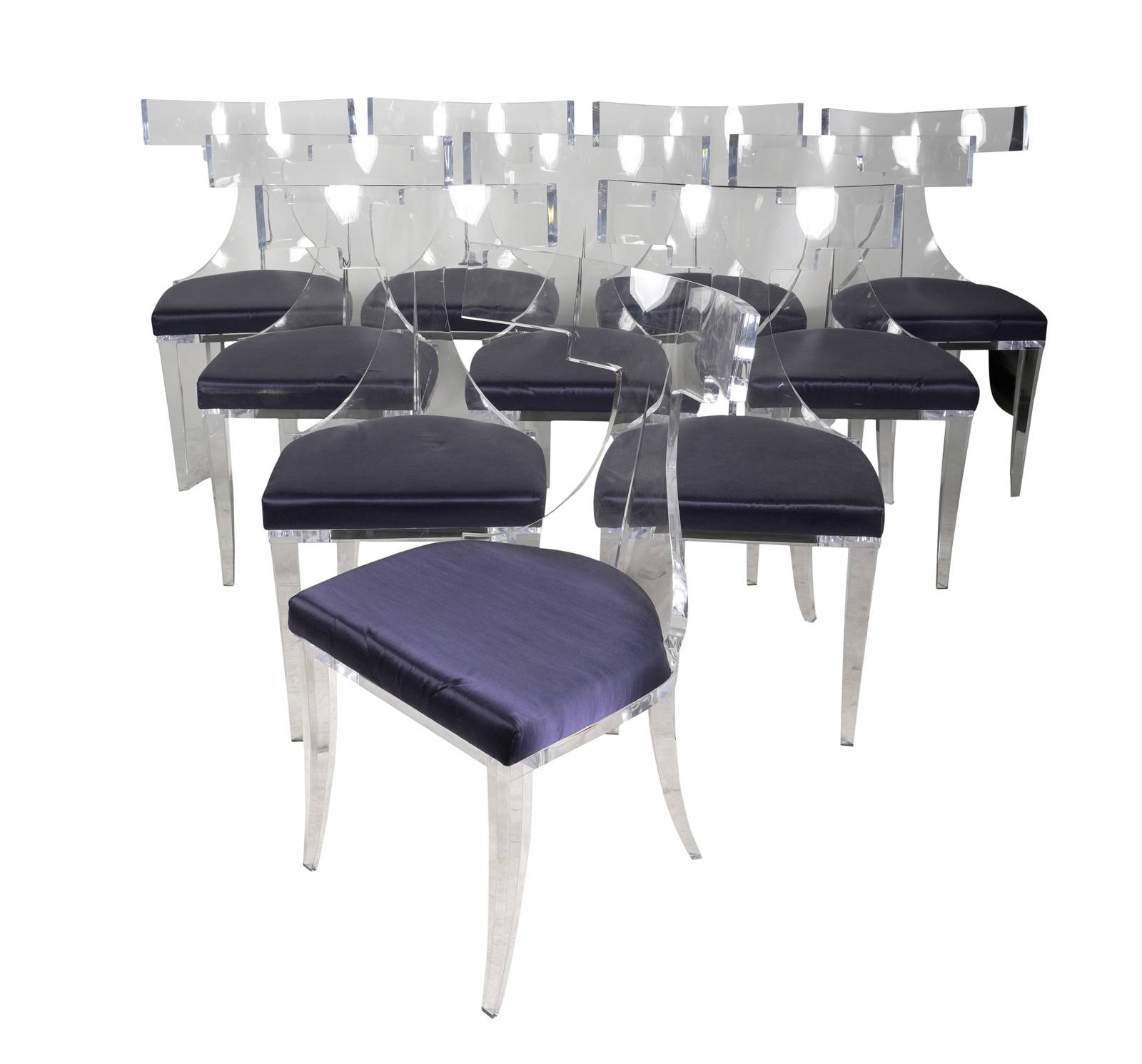 A Set Of Ten Shahrooz Art Acrylic Dining Chairs Auction