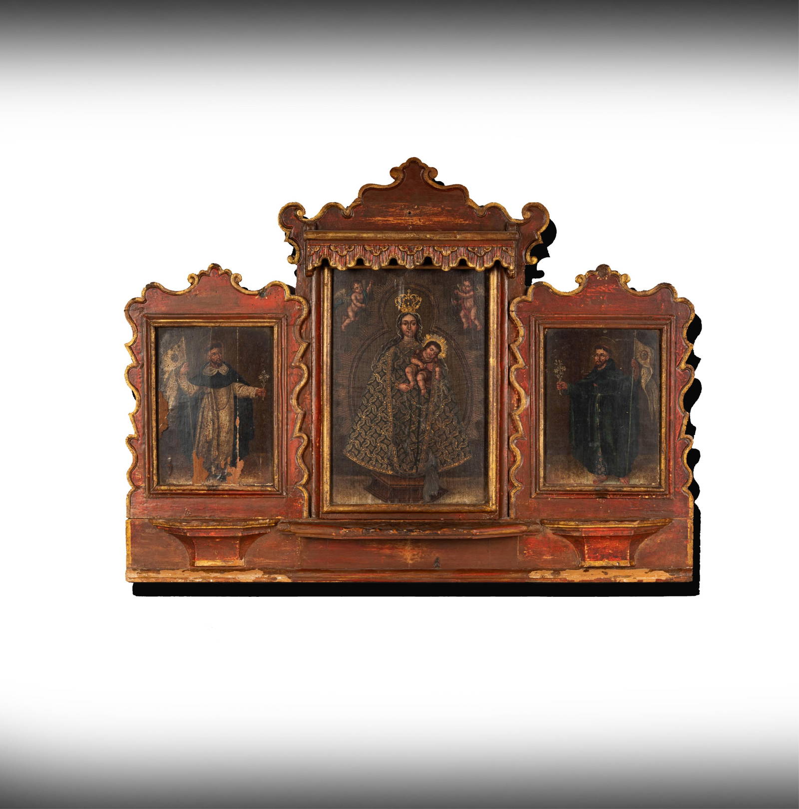 A Spanish Colonial Triptych Altarpiece Auction