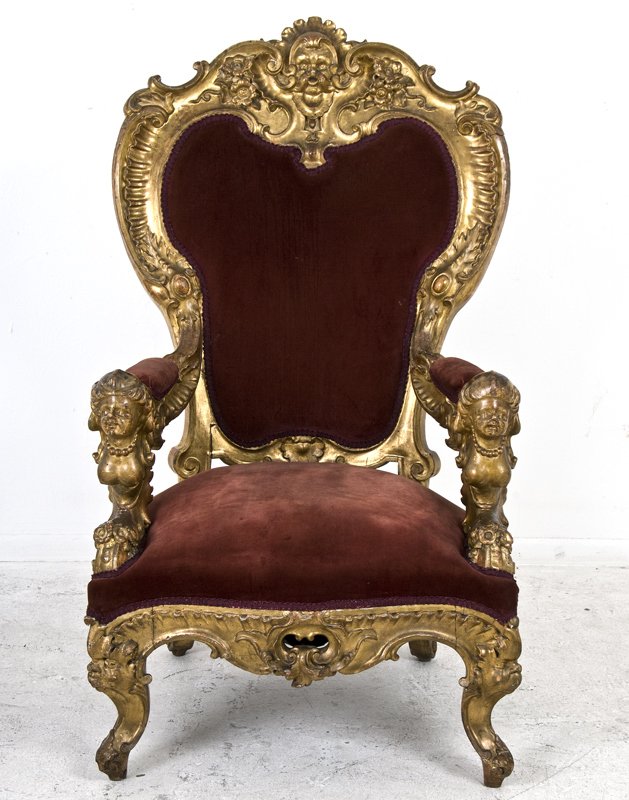 VENETIAN STYLE ROCOCO GILT THRONE CHAIR - Mar 10, 2013 | Abell Auction ...