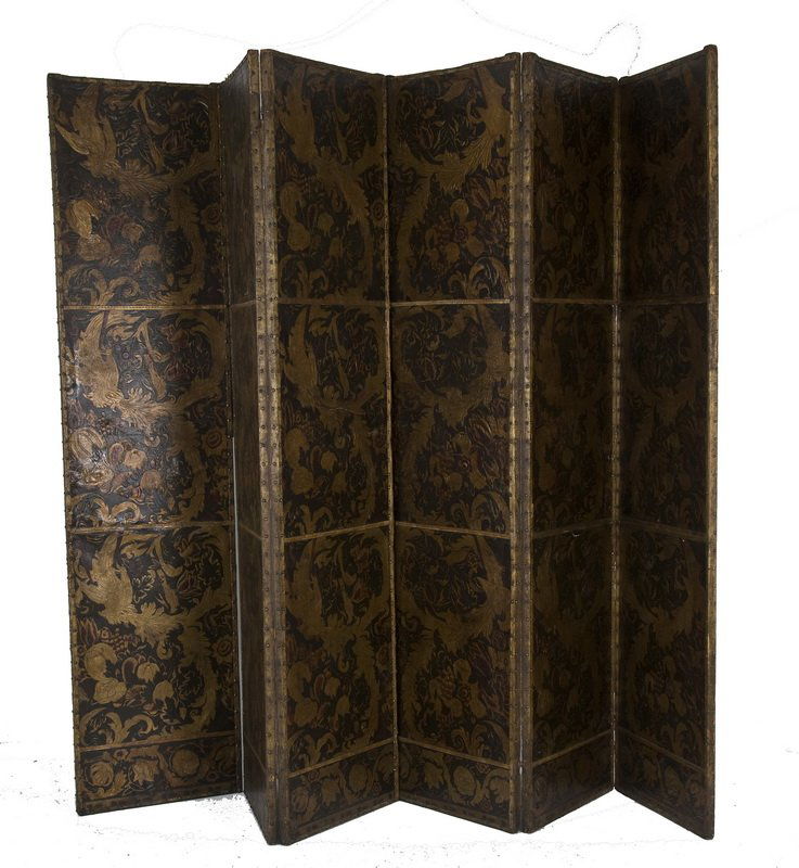 CONTINENTAL EMBOSSED & GILT LEATHER SIX-PANEL SCREEN - Mar 16, 2014 ...