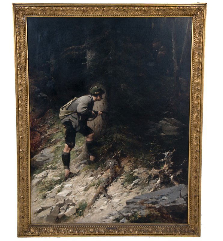 ADOLF LUBEN: "HUNTERS IN A FOREST"