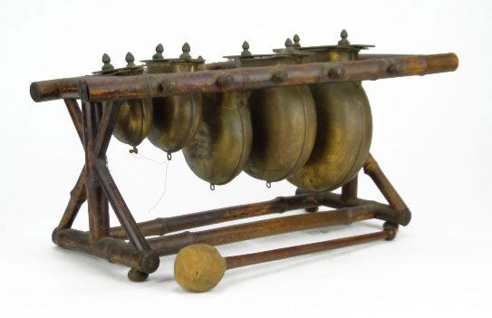 117: 19C BRASS CHINESE XYLOPHONE