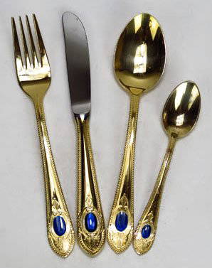 Vintage Set Solingen Gold Plated Flatware