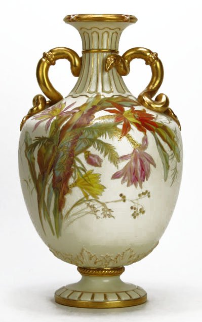 ANTIQUE LARGE AND IMPORTANT ROYAL WORCESTER VASE WITH