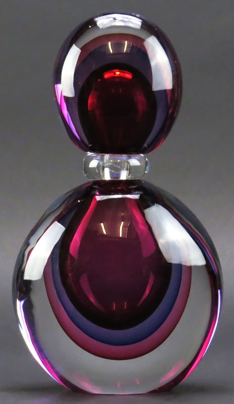 Oball Murano Italian Art Glass Scent Bottle with Lid.