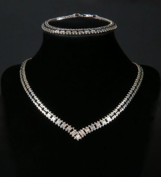 Vintage Sterling Silver and Onyx Premex Jewelry Suite.