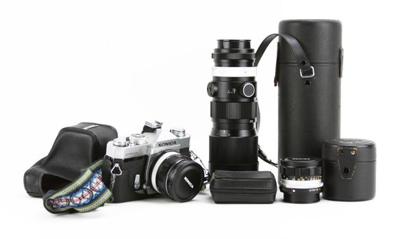 Vintage Konica Autoreflex T Film Camera Along With