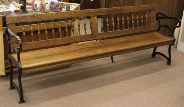 Antique Wooden Trolly Bench with Reversable Back Rest.