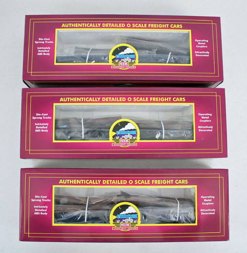 Group Of 3 O Scale M.t.h Log Cars With Logs