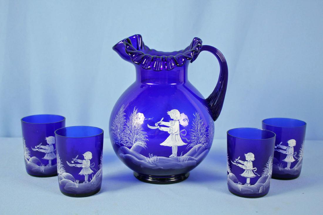 Fenton Mary Gregory Style Cobalt Blue Water Set - Sep 30, 2017 ...