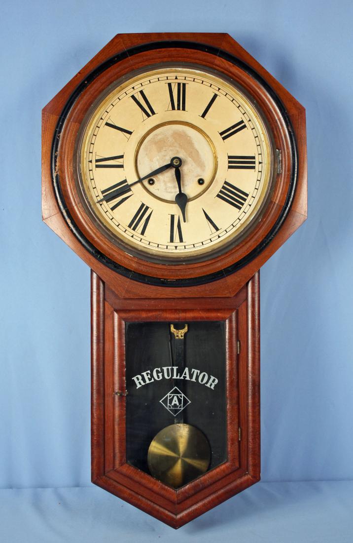Ansonia Walnut Wall Regulator Clock