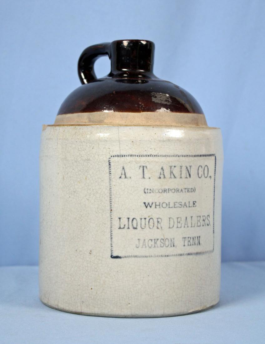 A. T. Akin Co. Jackson Tenn. Whiskey Jug