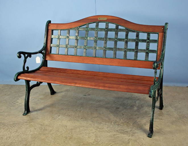 Berkley Forge Cast Metal & Mahogany Garden Bench
