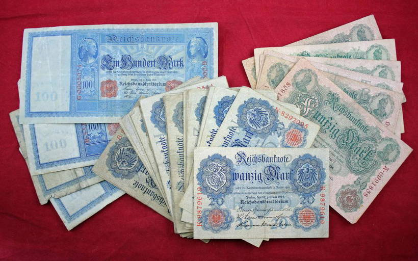 52 German Empire Banknotes 1910 1914