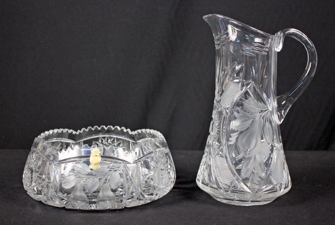 Imperlux Hand Cut Leaded Crystal Bowl & Pitcher