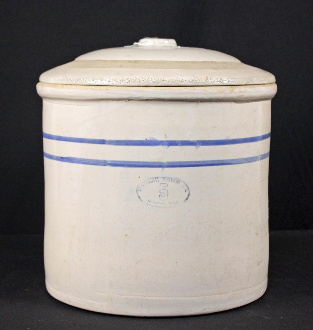 Marshall Texas Pottery, Five Gallon Crock w/ Lid