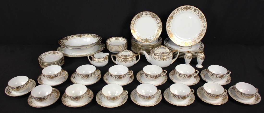 Noritake Pattern 16034 Gold Floral H/p China 46 Pc