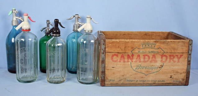 (6) Vintage Seltzer Bottles