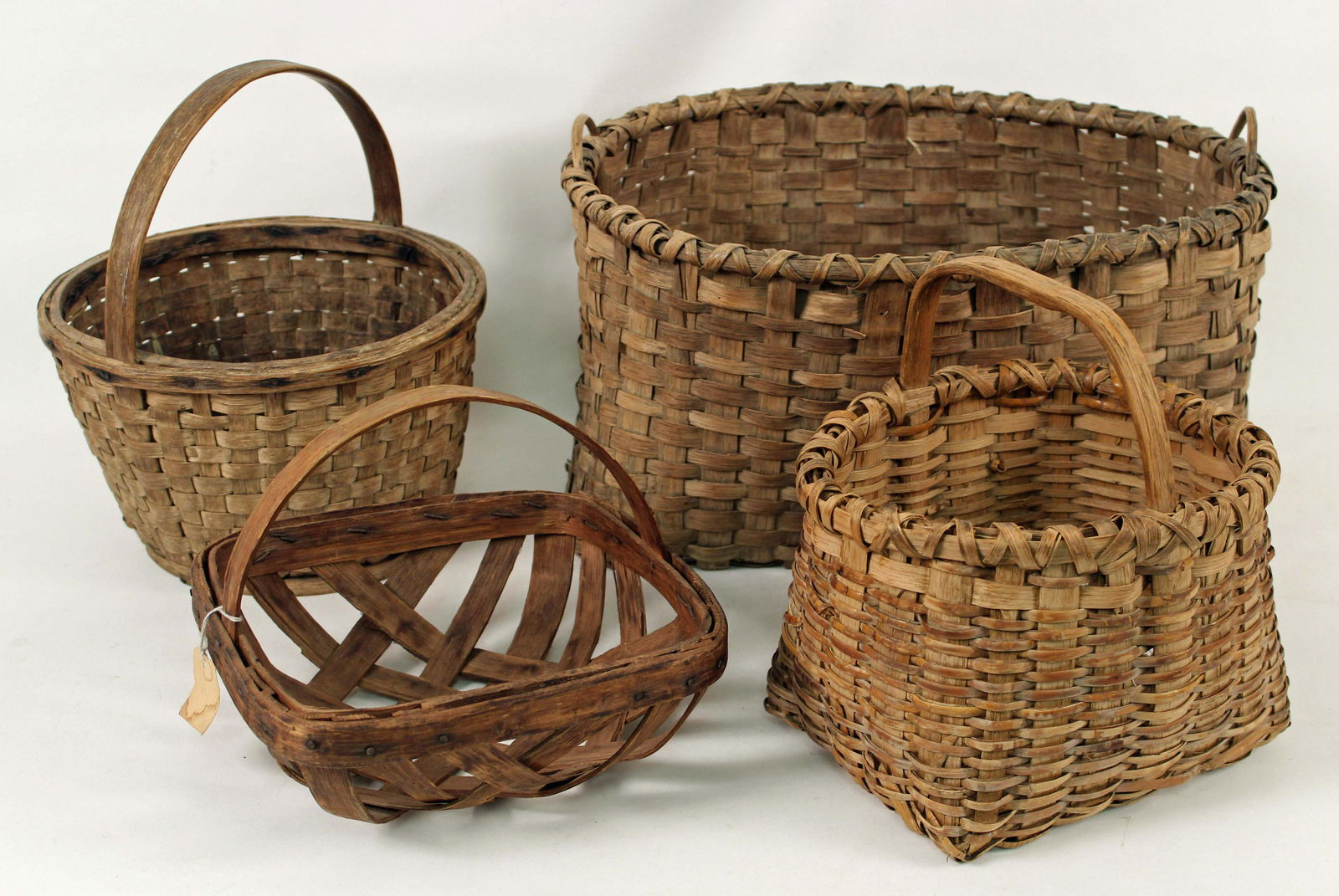 Four Antique Split Oak Baskets - May 22, 2021 | Kennedys Auction ...