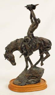 Buck Mccain Franklin Mint Bronze Sculpture