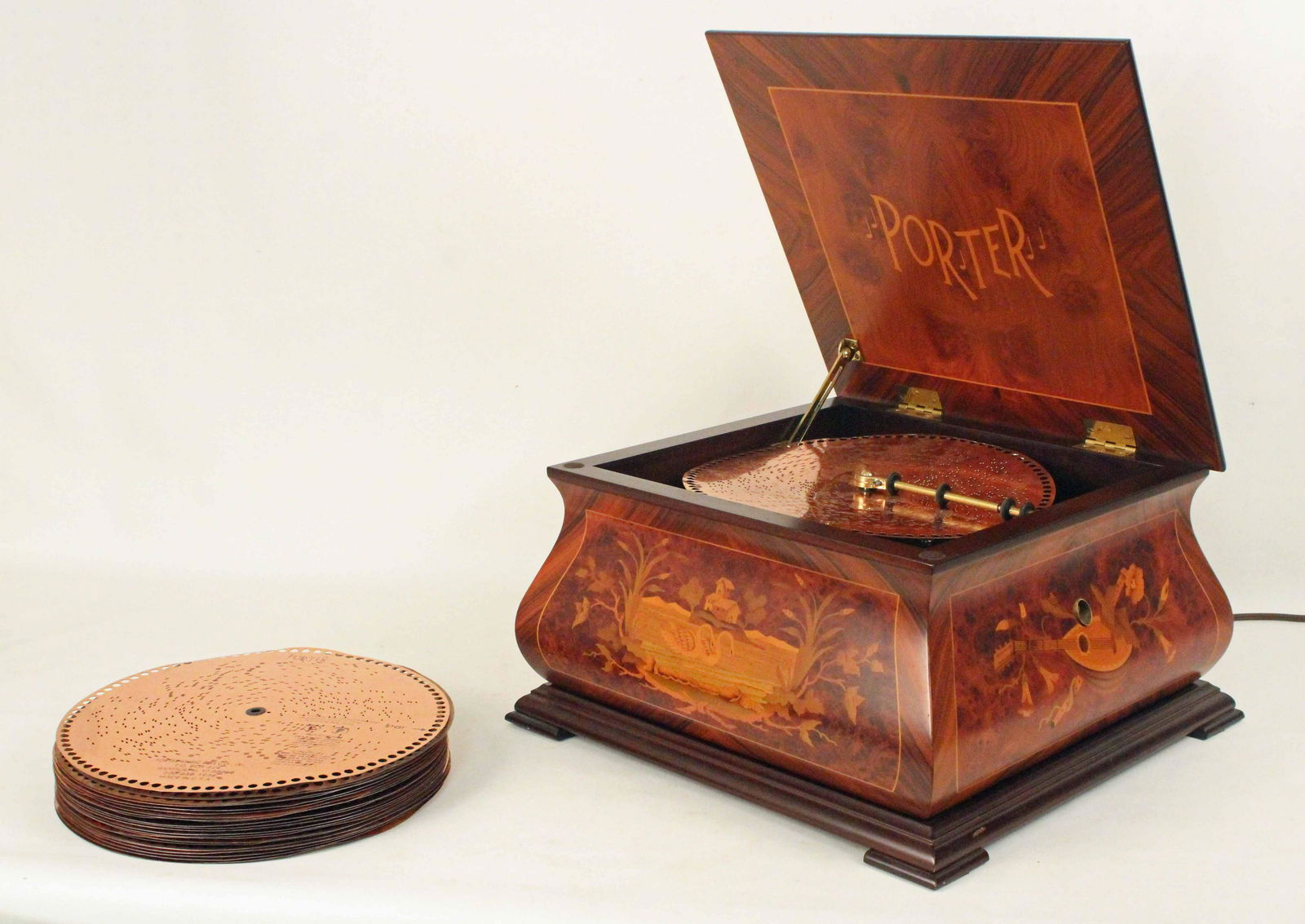 Porter Swan Elite Disc Player Music Box