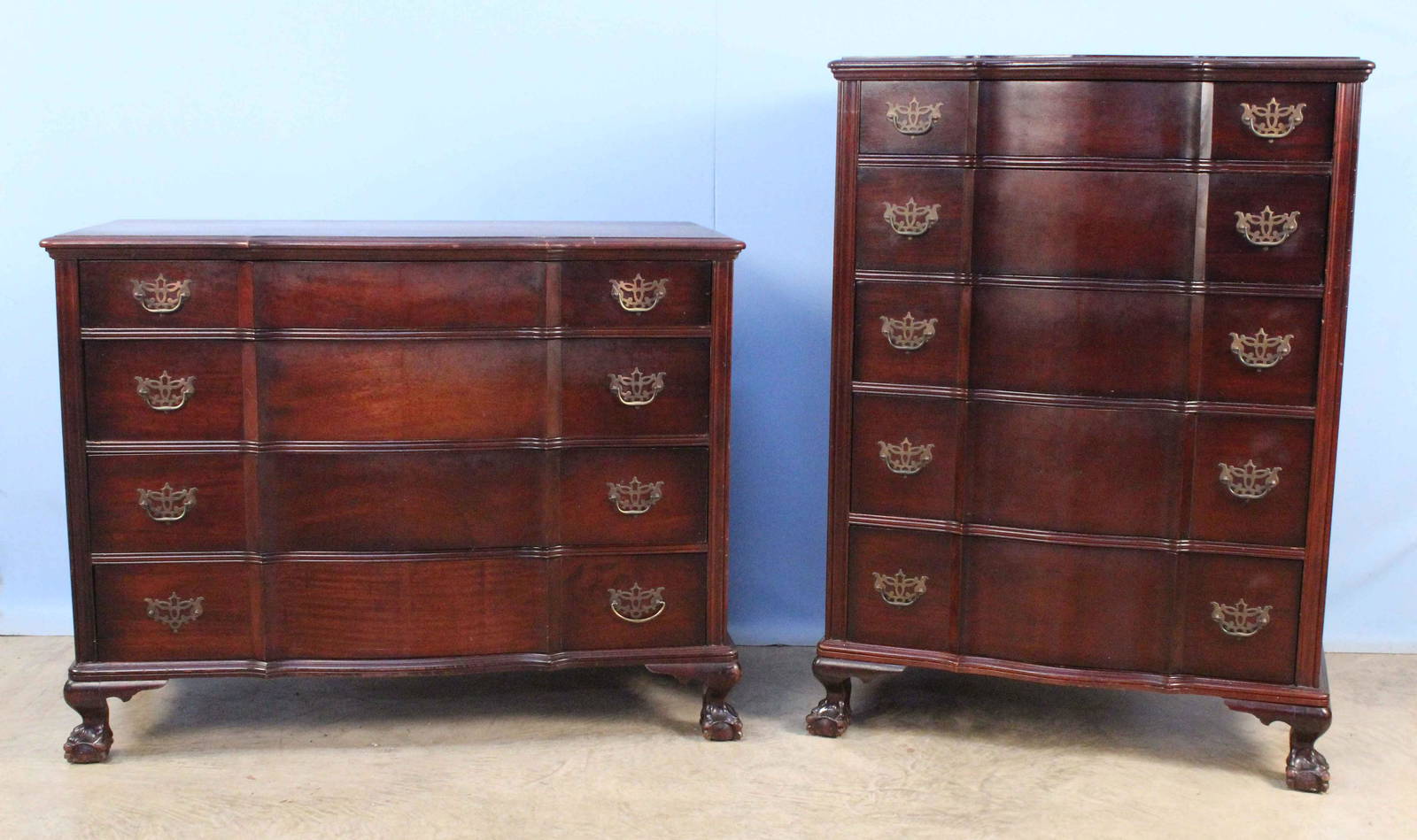 Kling Chippendale Style Mahogany Chest & Dresser Auction