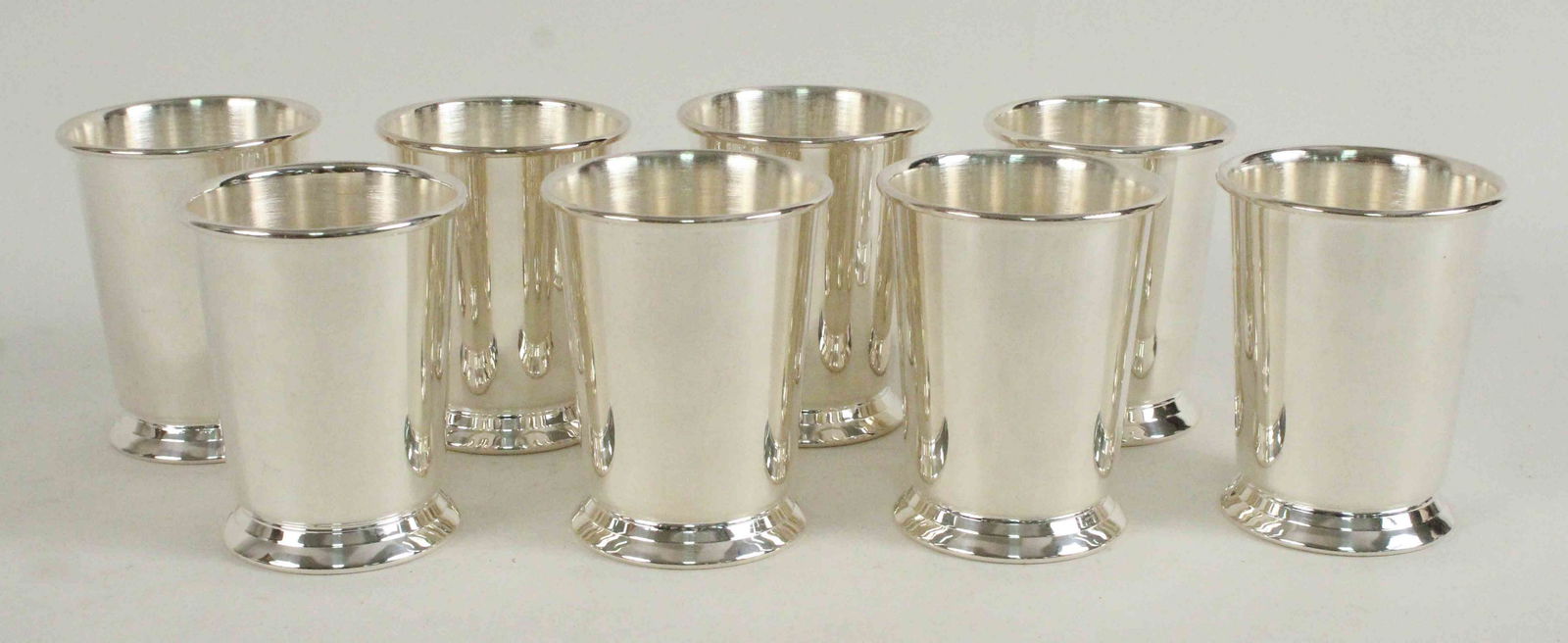 Eight Sheridan Silver Plate Mint Julep Cups