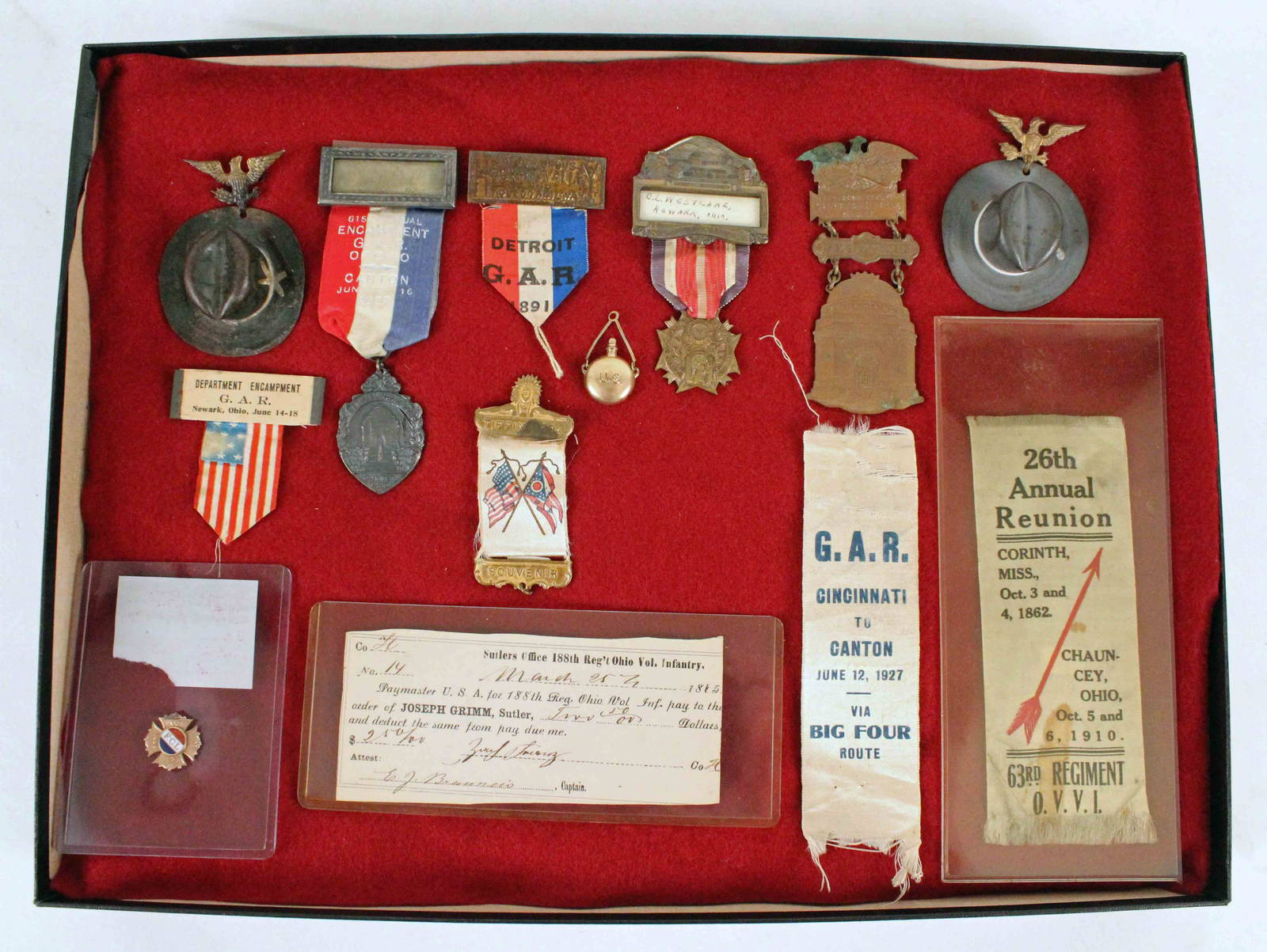 G.a.r & Vfw Ribbon & Badges, 1891-1932 Auction