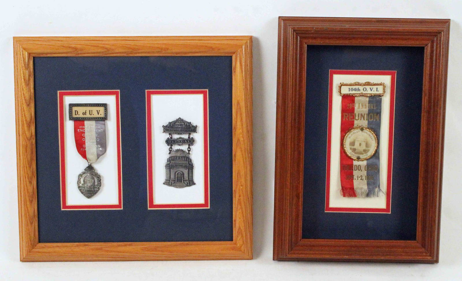 Three Ohio G. A. R. Reunion Ribbons & Badges Auction