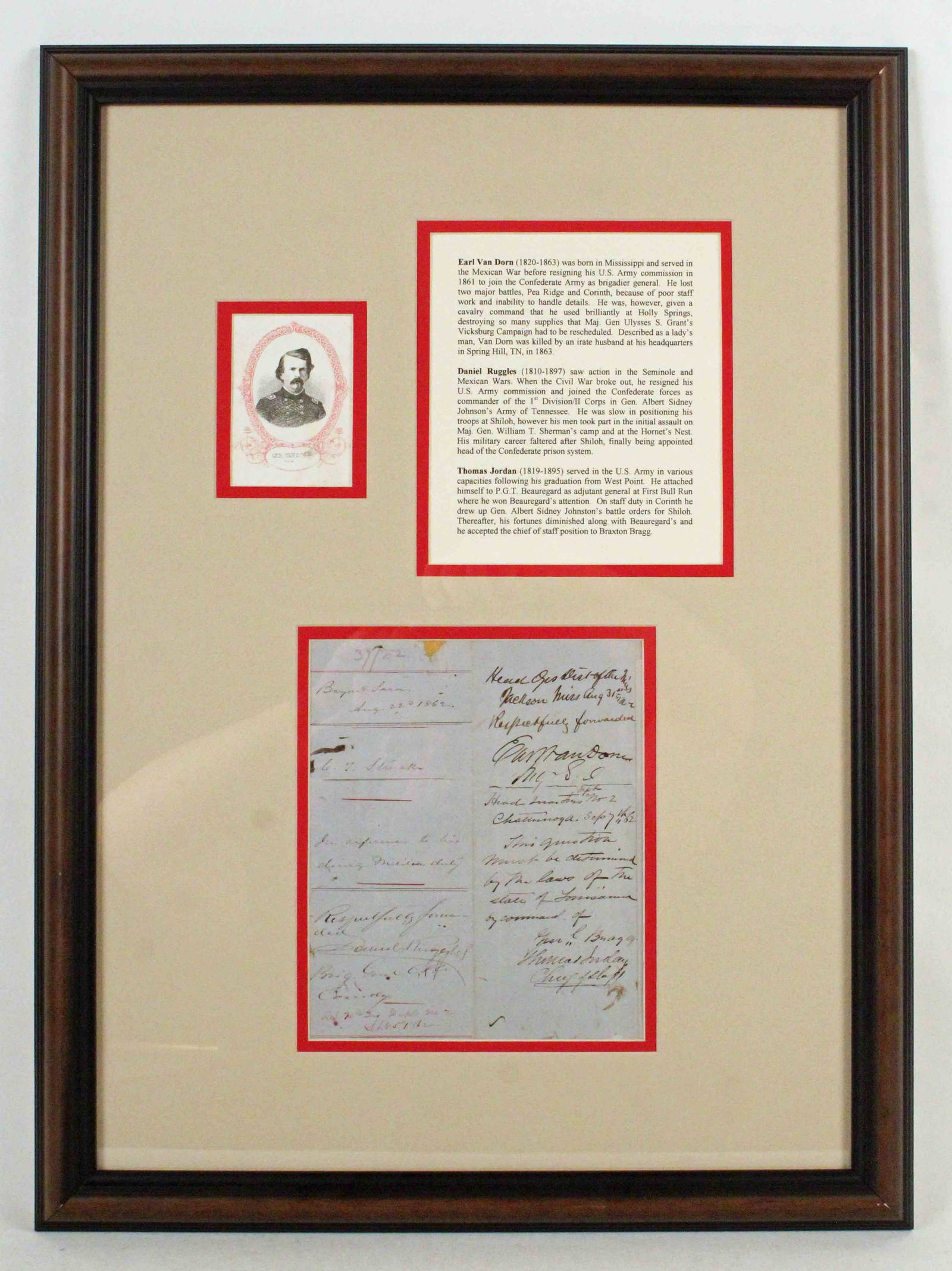 General Van Dorn & Ruggles Signed Document Auction