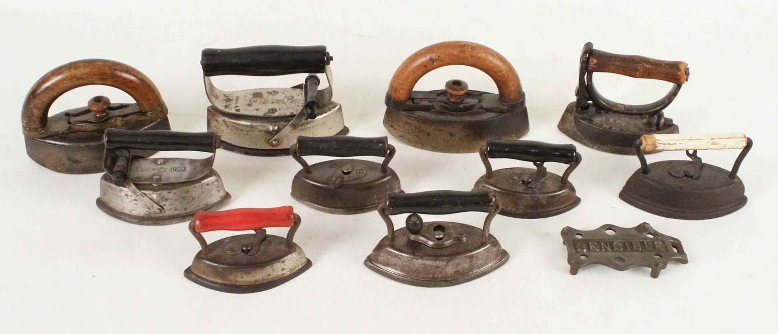 Ten Small, Miniature,and Toy Sad Irons