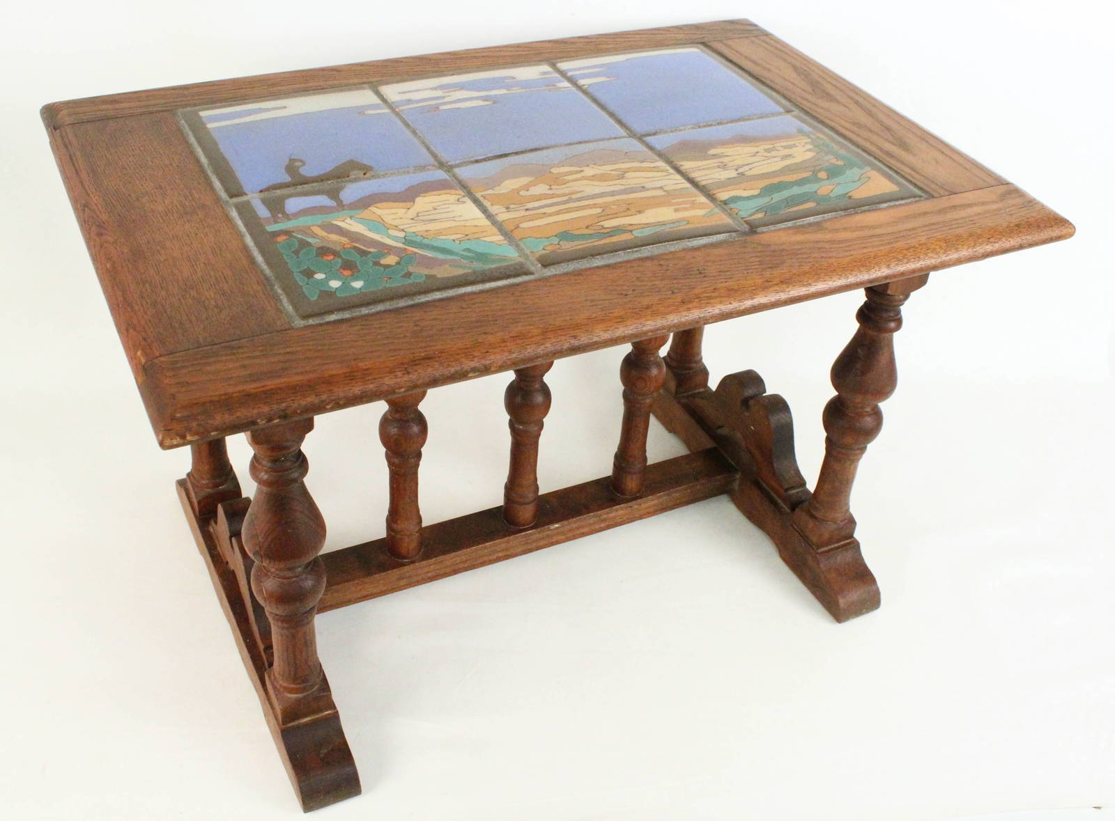 Taylor Tile Six-tile Native American Table 1930's Auction