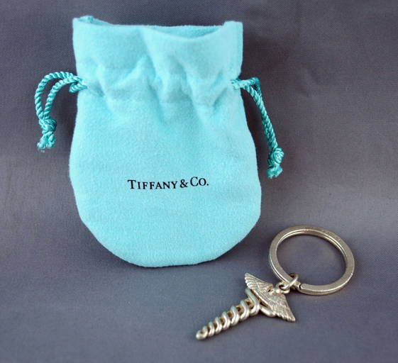 Tiffany & Co Silver Md Caduceus Key Ring