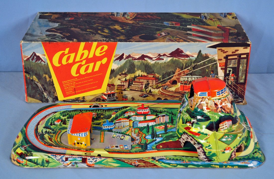 Technofix #303 Tin Cable Car Set with Box 1940`s