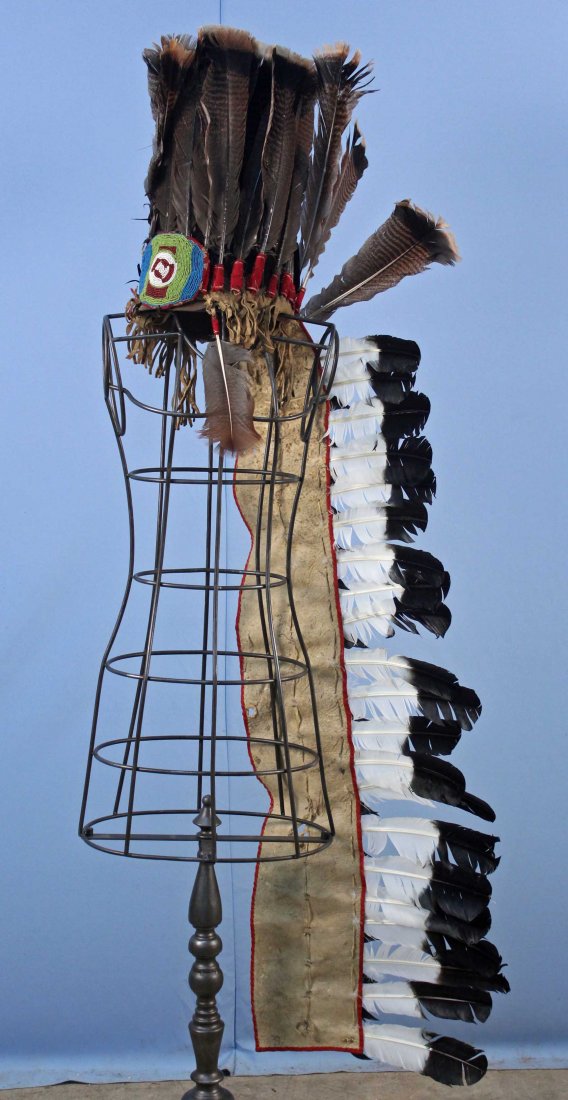 Early 20th Century Beaded Indian Chief War Bonnet