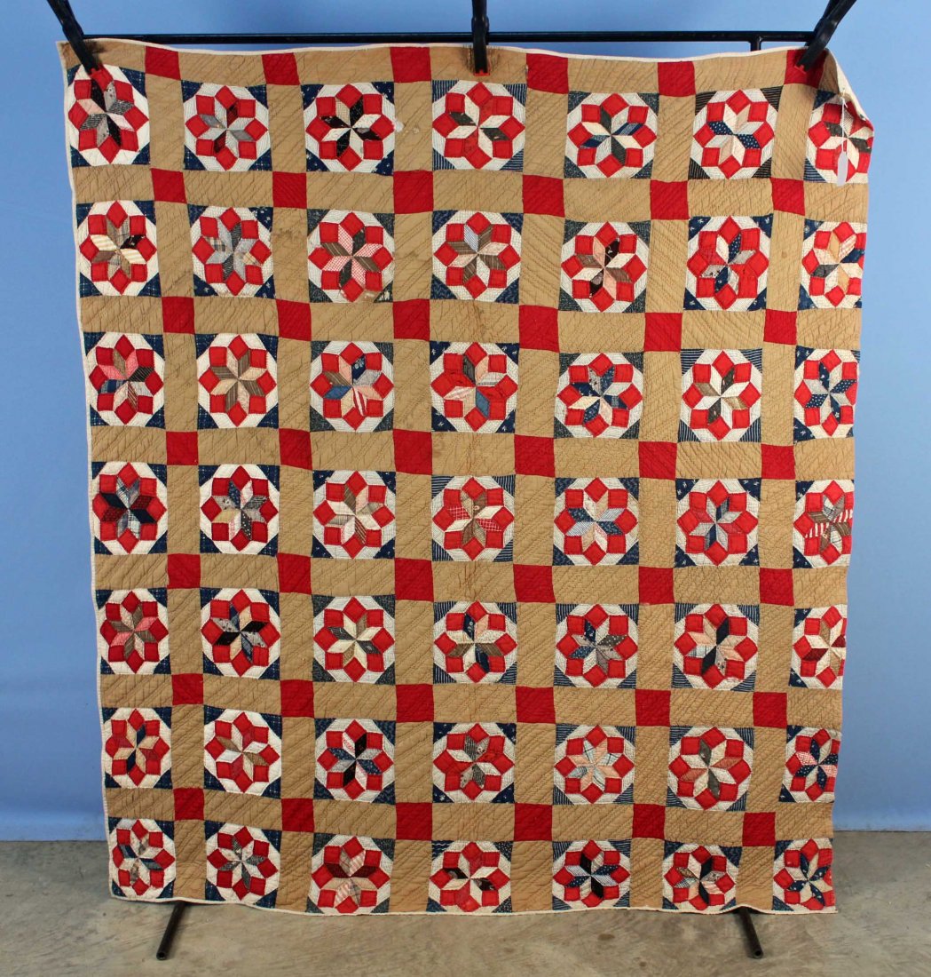 Circa 1900 Patchwork Quilt with Star Pattern