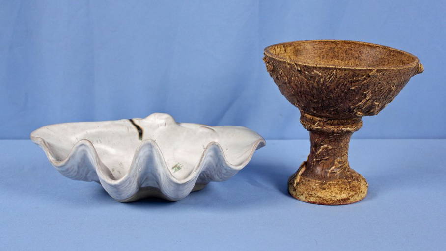 Mccarty Pottery Merigold Ms Compote & Shell Bowl