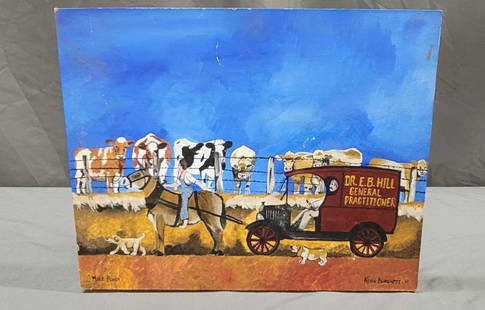 Bernice Starr Folk Art Painting Of Caribbean Party Scene