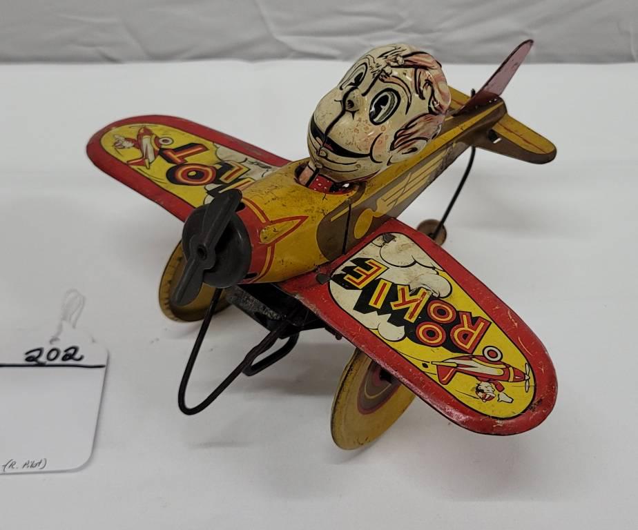 Marx Rookie Pilot Tin Litho Wind Up Toy Auction