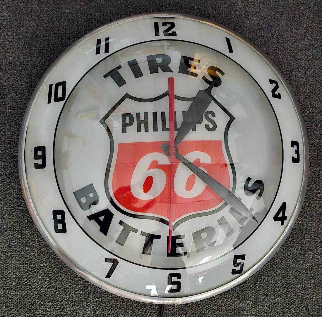 1950s Phillips Double Bubble Light Up Clock Auction