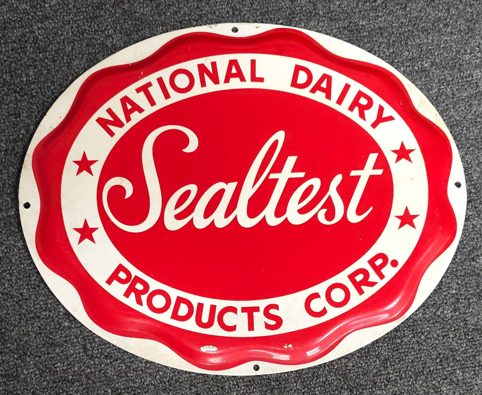 1950s Sealtest Embossed Advertising Sign Auction
