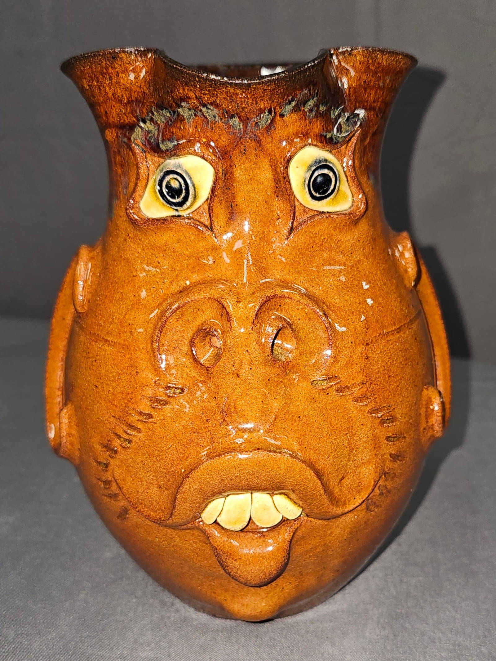 Stunning 2005 Roger Corn Face Pitcher Auction