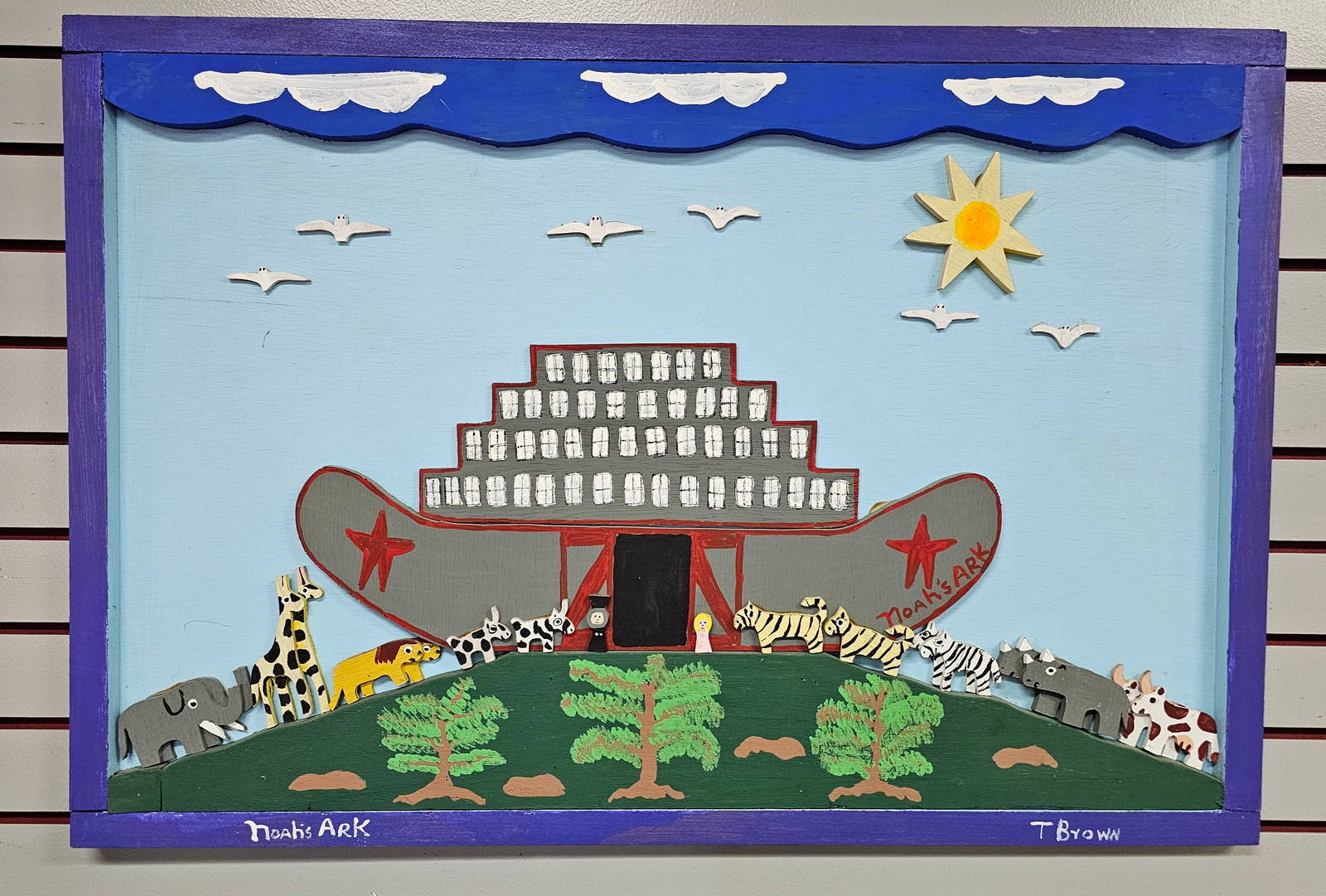 Rare Tubby Brown Noah's Ark Folk Art Painting Auction