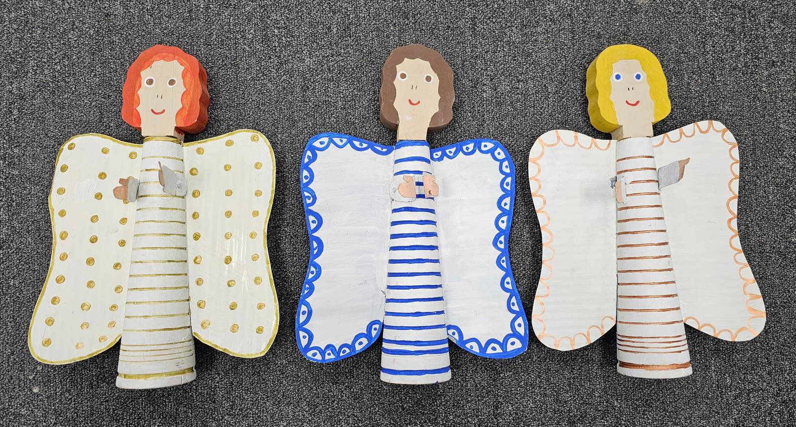 Tubby Brown Folk Art Spool Angel Lot Auction